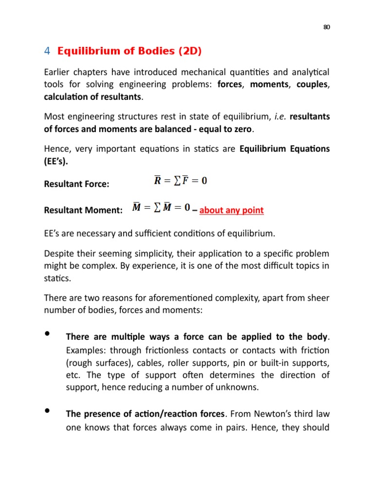 4 Equilibrium of Bodies 2d | PDF | Force | Equations