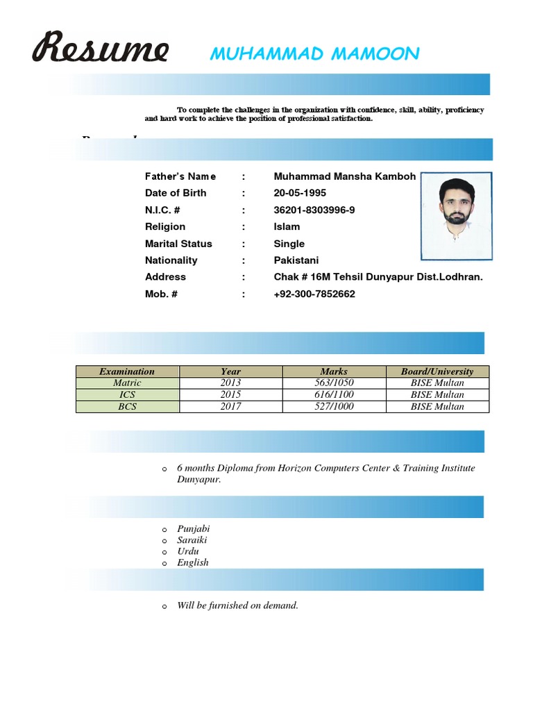 Muhammad Mamoon N | PDF