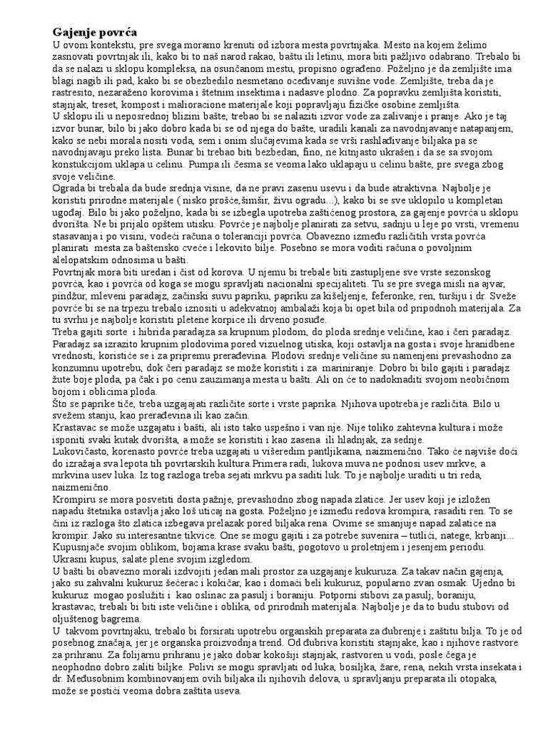 Gajenje Povrca | PDF