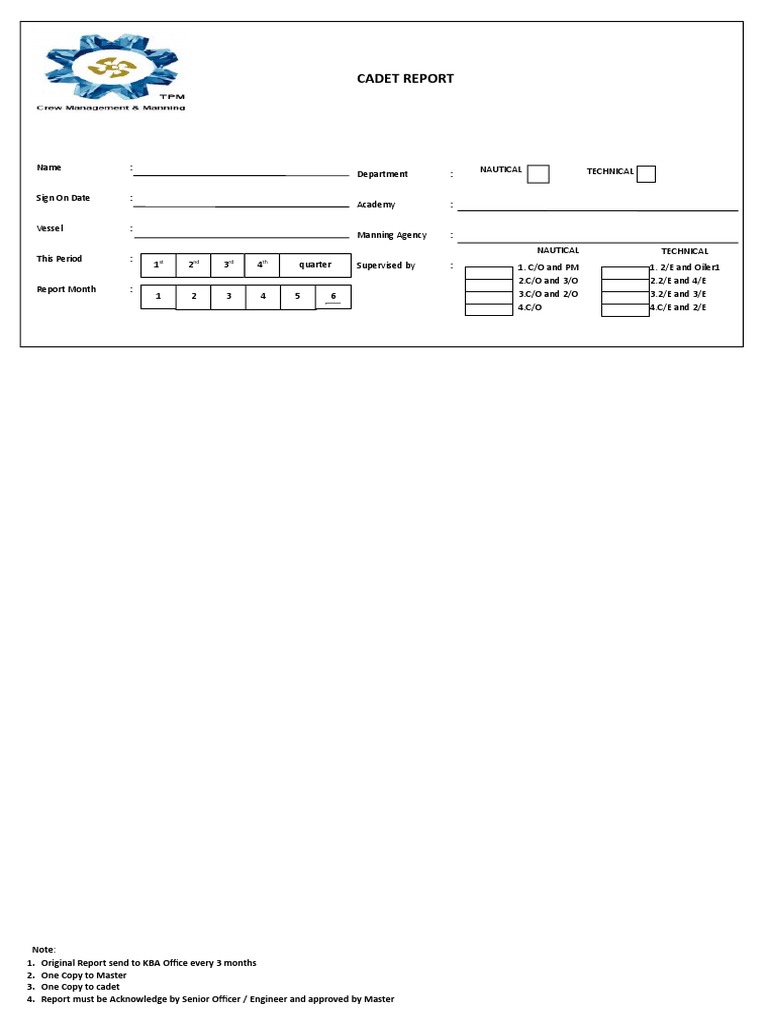 Cadet Report | PDF