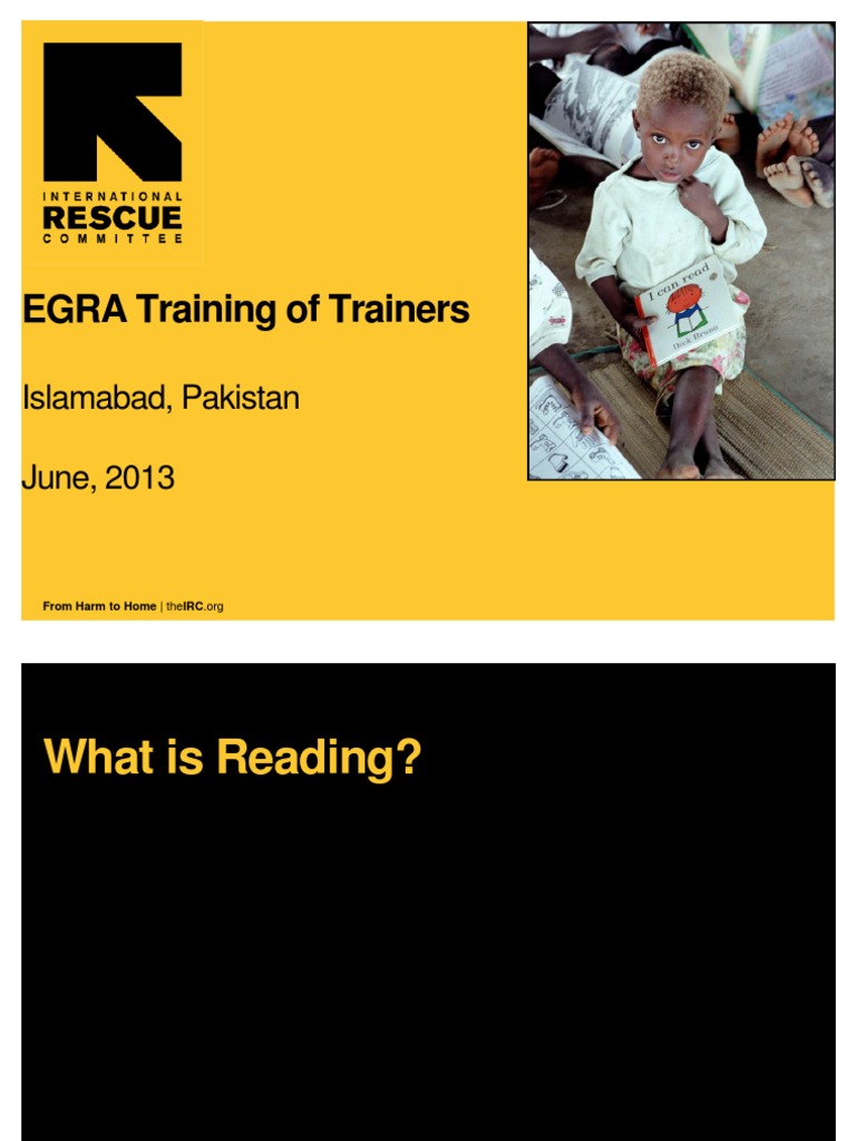EGRA Presentation - For TOT | PDF | Reading (Process) | Fluency