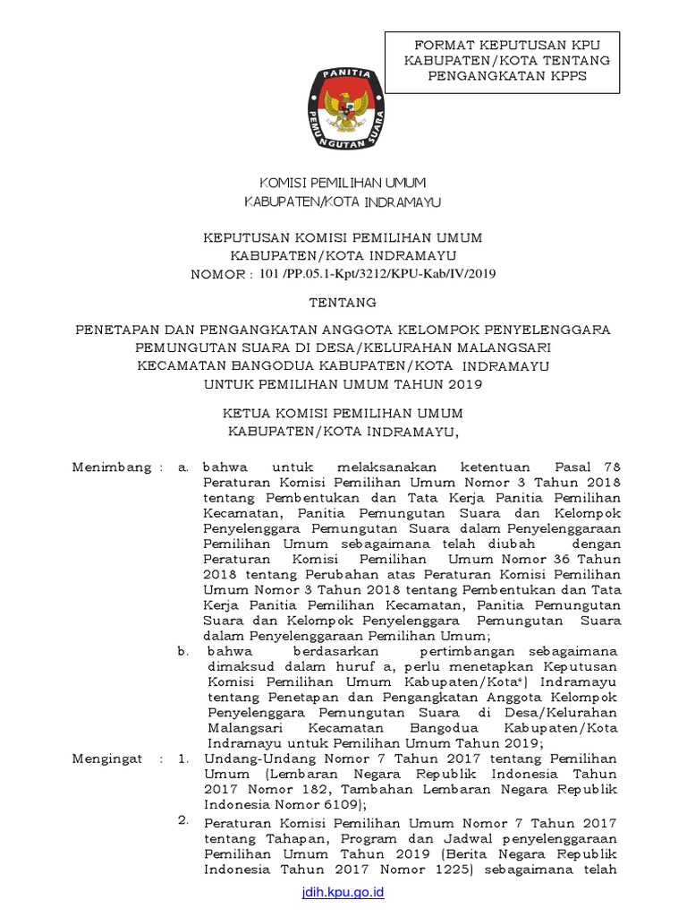 Format Keputusan Kpu | PDF