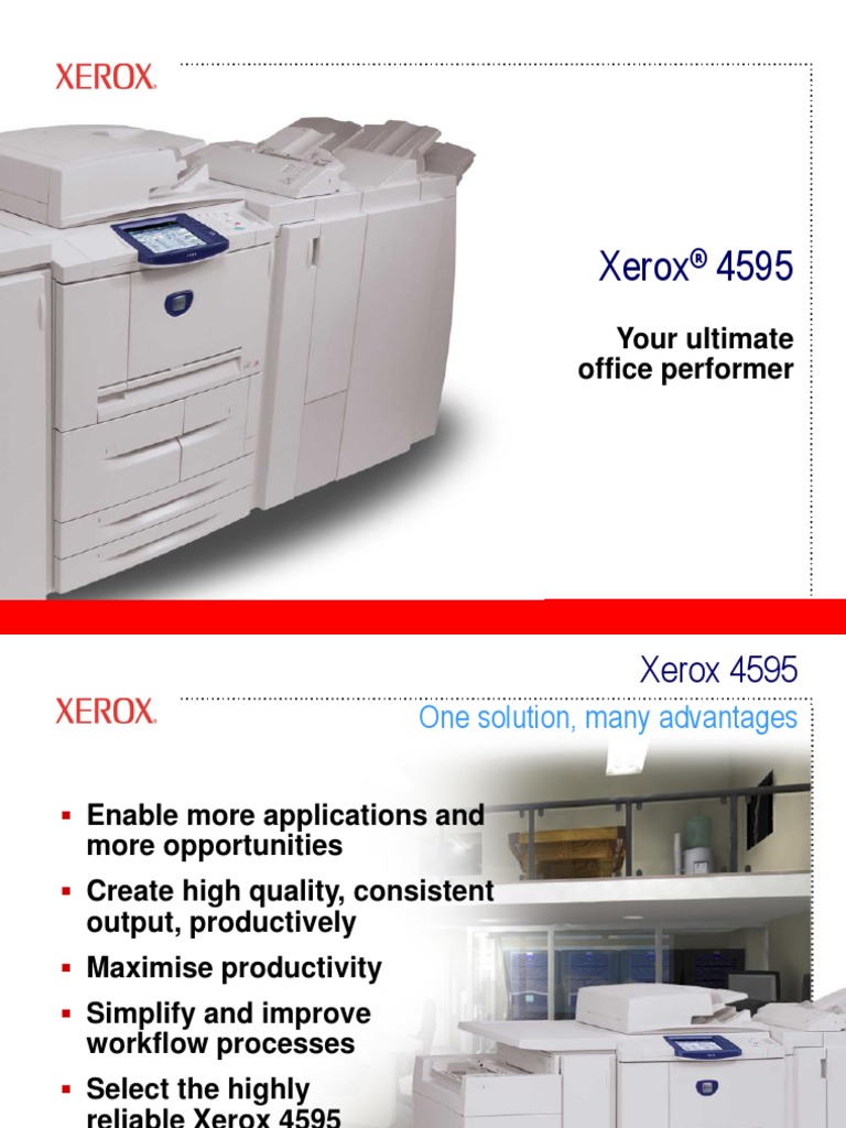 Xerox 4595 | PDF | Graphical User Interfaces | Printer (Computing)