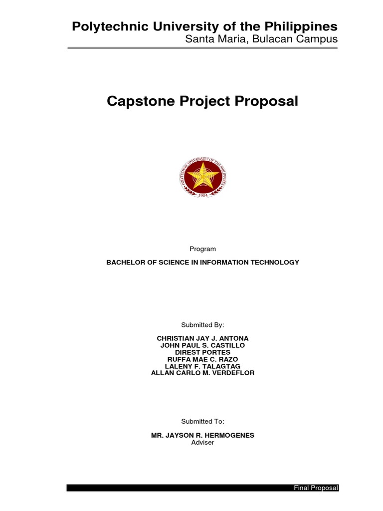 Capstone Project Proposal: Polytechnic University of The Philippines ...