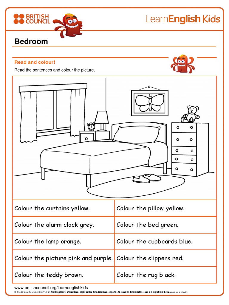 Colouring Pages Bedroom | PDF