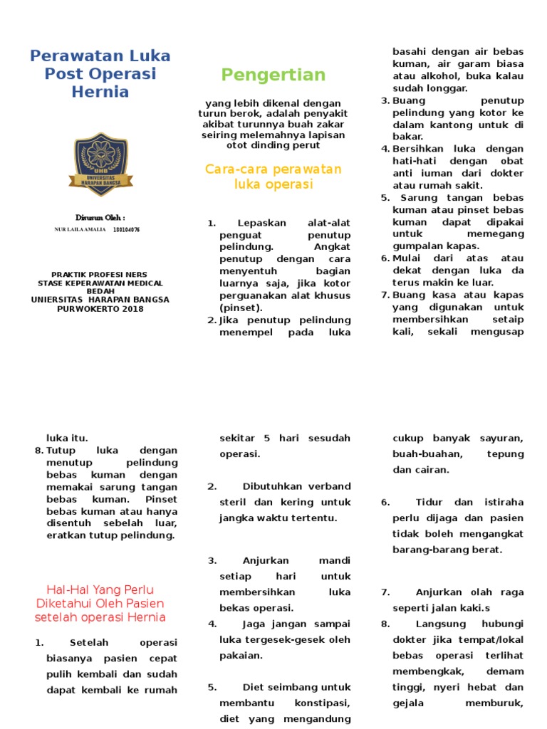 Leaflet Perawatan Luka Hernia | PDF