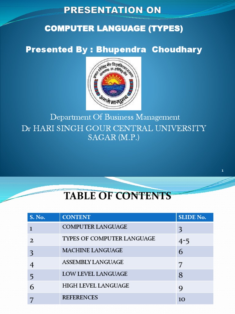 Presented By: Bhupendra Choudhary: Computer Language (Types) | PDF ...