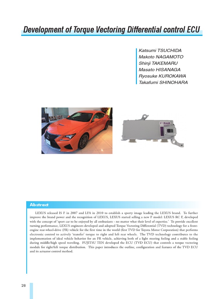 Torque Vectoring Differential in Lexus RC F | PDF | Clutch | Torque