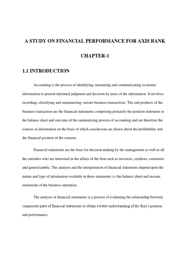 Financial Performance Analysis of Axis Bank | PDF | Revenue | Market ...