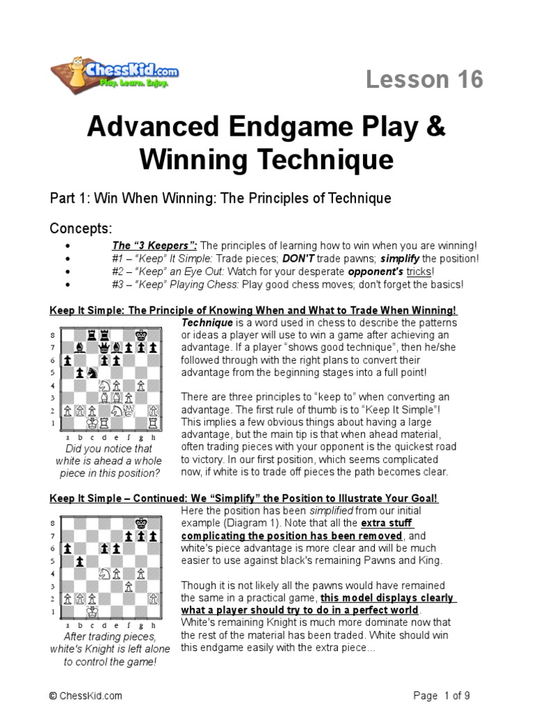 Lesson 16 - Chess | PDF | Competitive Games | Chess