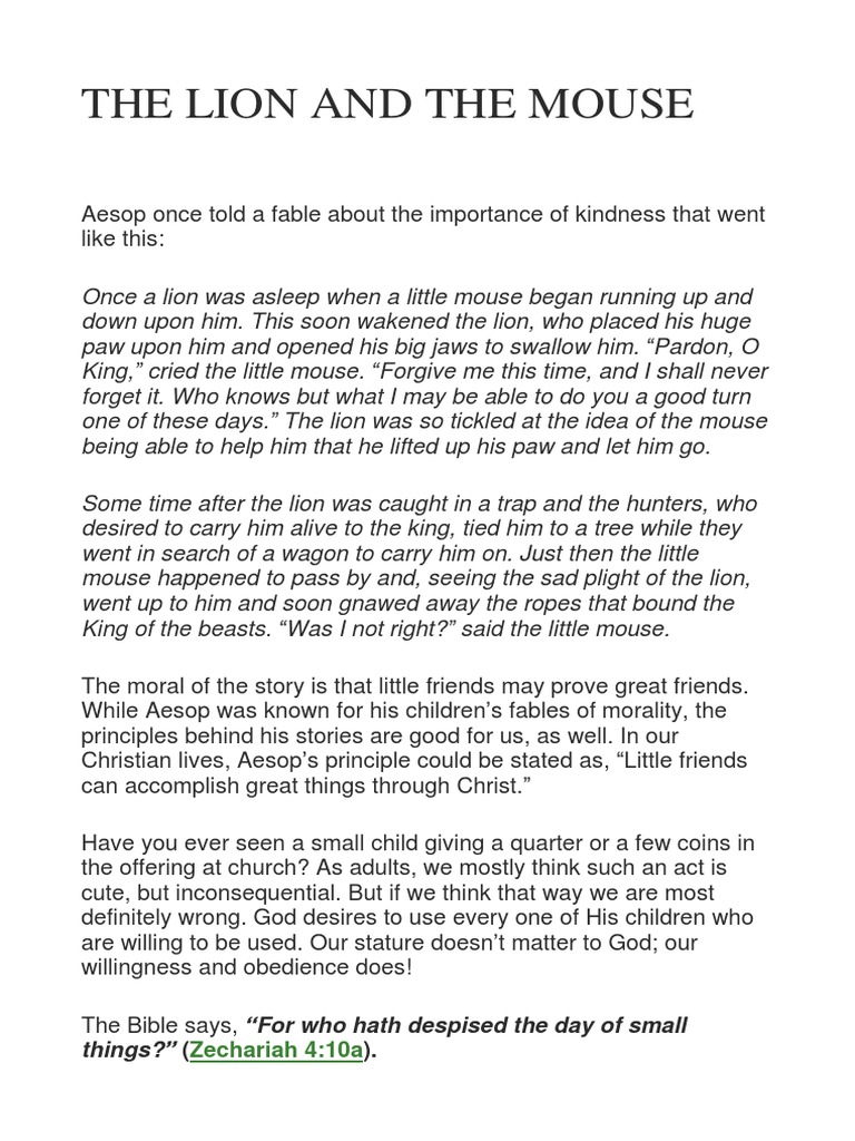 Lion and Mouse | PDF