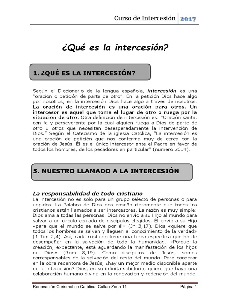 1.qué Es La Intercesión | PDF | Oración | Gracia en el cristianismo