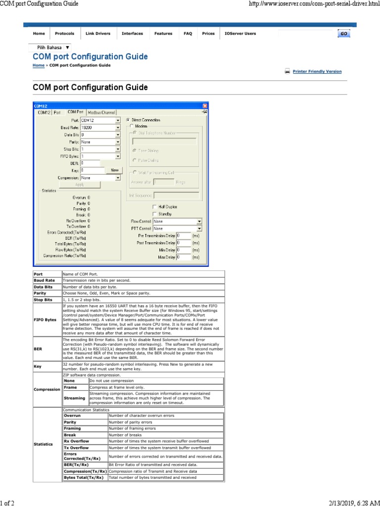 COM Port Configuration Guide | PDF | Telecommunications | Electrical ...