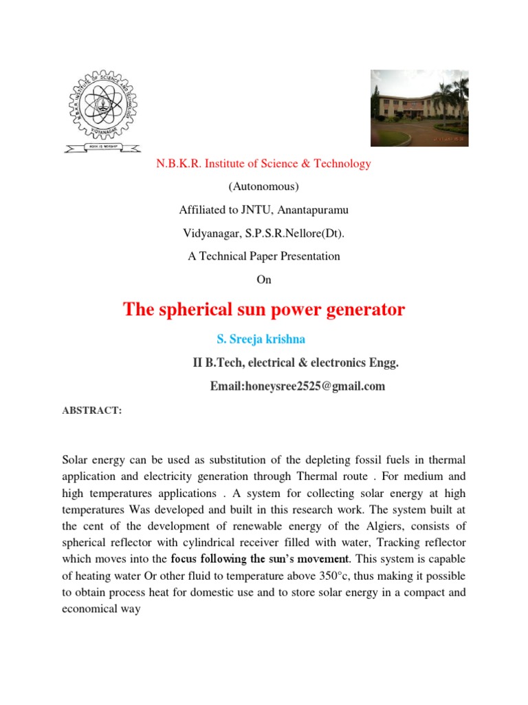 The Spherical Sun Power Generator PDF | PDF