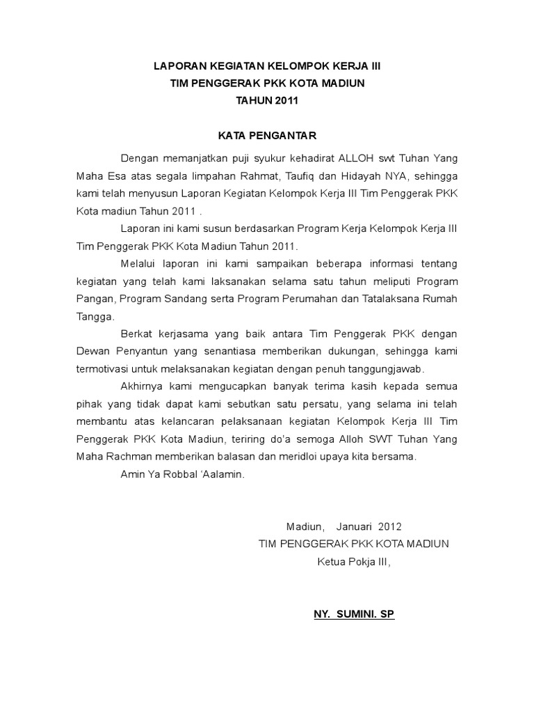 Lap Tah Pokja III | PDF