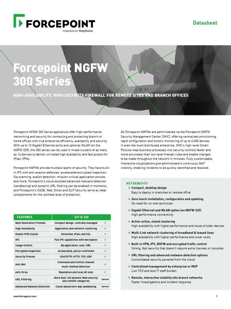 Forcepoint NGFW 300 Series: Datasheet | PDF | Firewall (Computing) | Computer Network