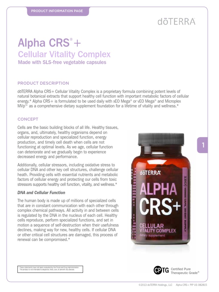 Alpha CRS+ Product Information Page | PDF | Radical (Chemistry ...