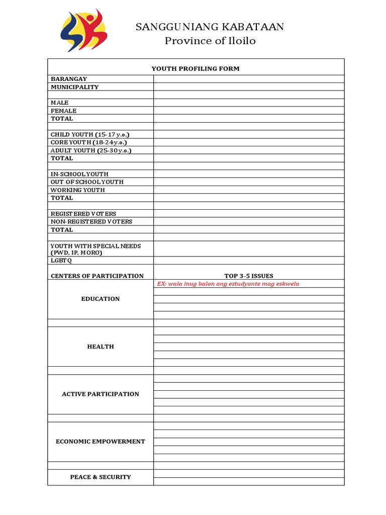 Youth Profiling Form v.2 | PDF