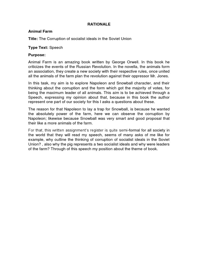 The Rise and Corruption of Power: An Analysis of Napoleon and Snowball ...