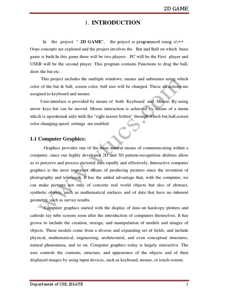 2D Game: 1.1 Computer Graphics | Download Free PDF | 2 D Computer ...