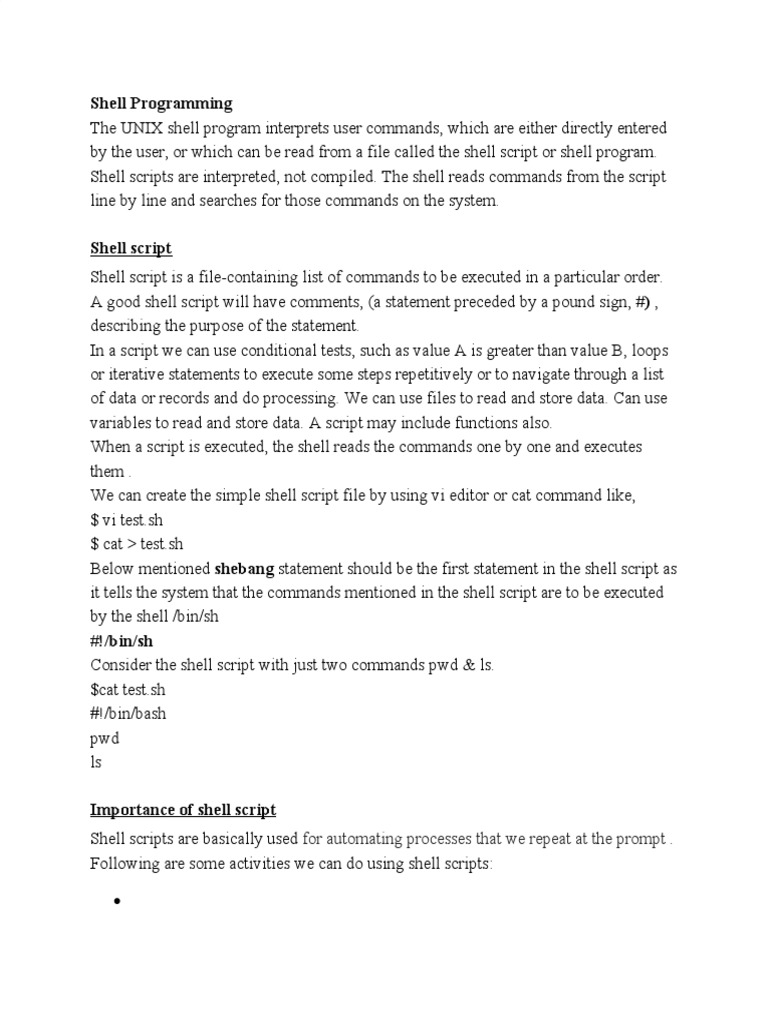 Shell Programming Pdf Command Line Interface Parameter Computer Programming