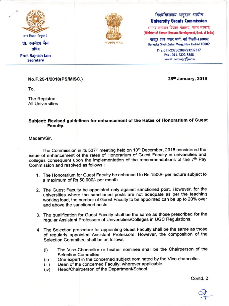 Revised Guideline Guest Faculty | PDF