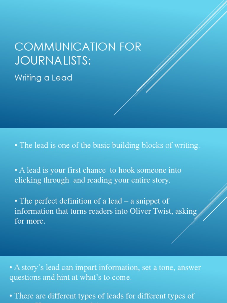 Writing Effective Leads in Journalism | PDF | Human Communication ...