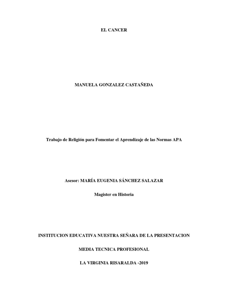 EL CANCER Apa | PDF | Metástasis | Cáncer