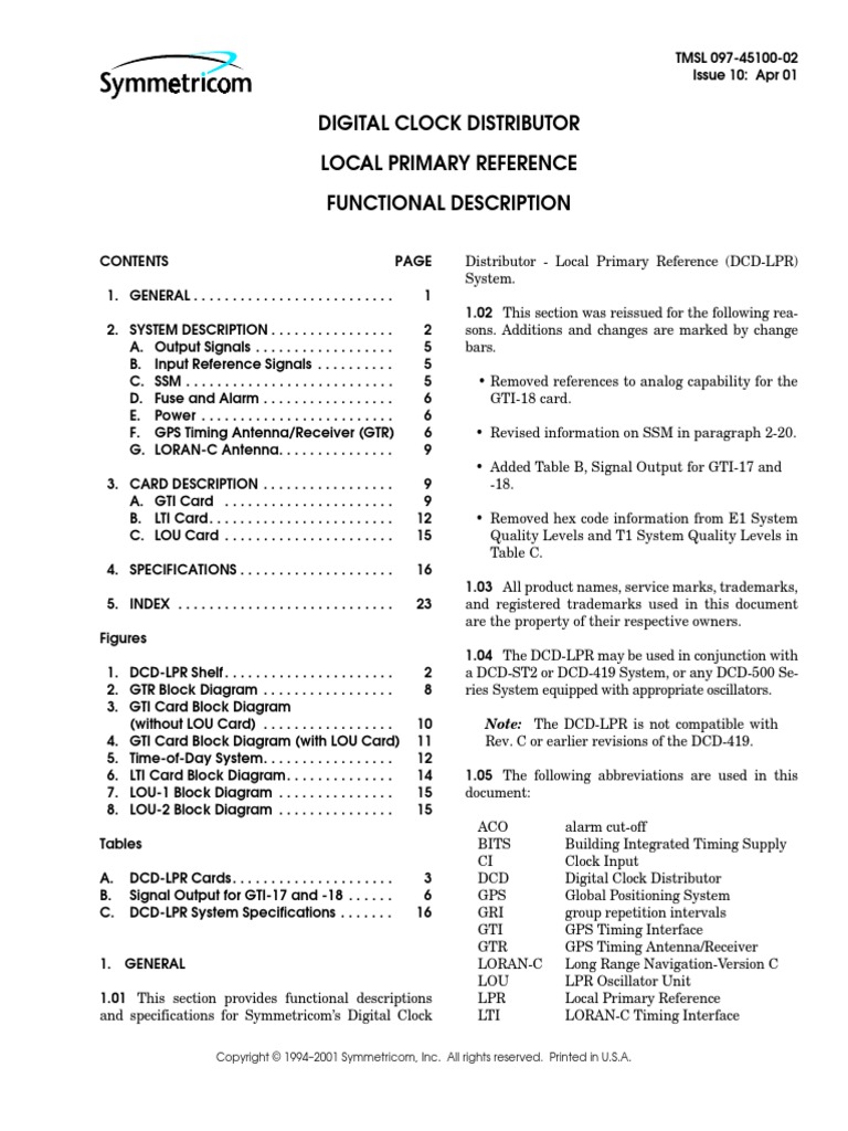 Symmetricom DCD LPR Manual | PDF | Global Positioning System ...