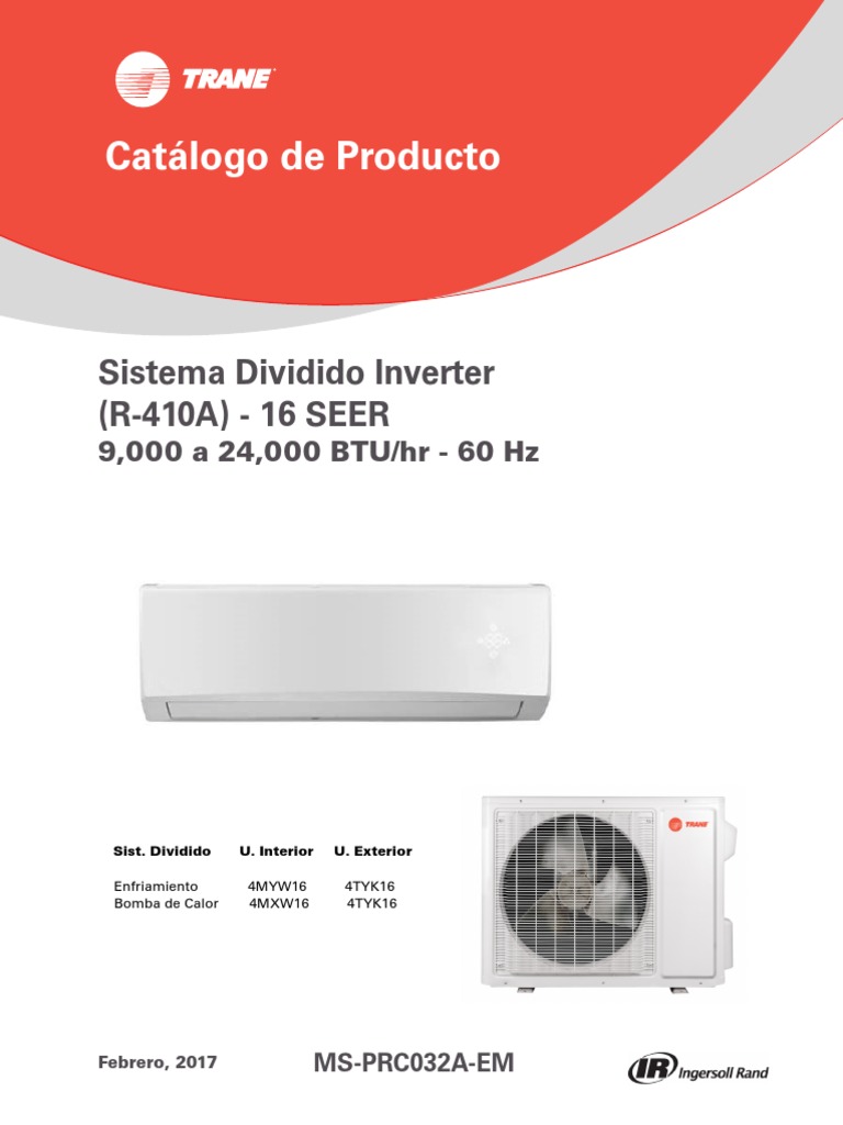 Nomenclatura Trane PDF | PDF | Temperatura | Mecánica de Medios Continuos