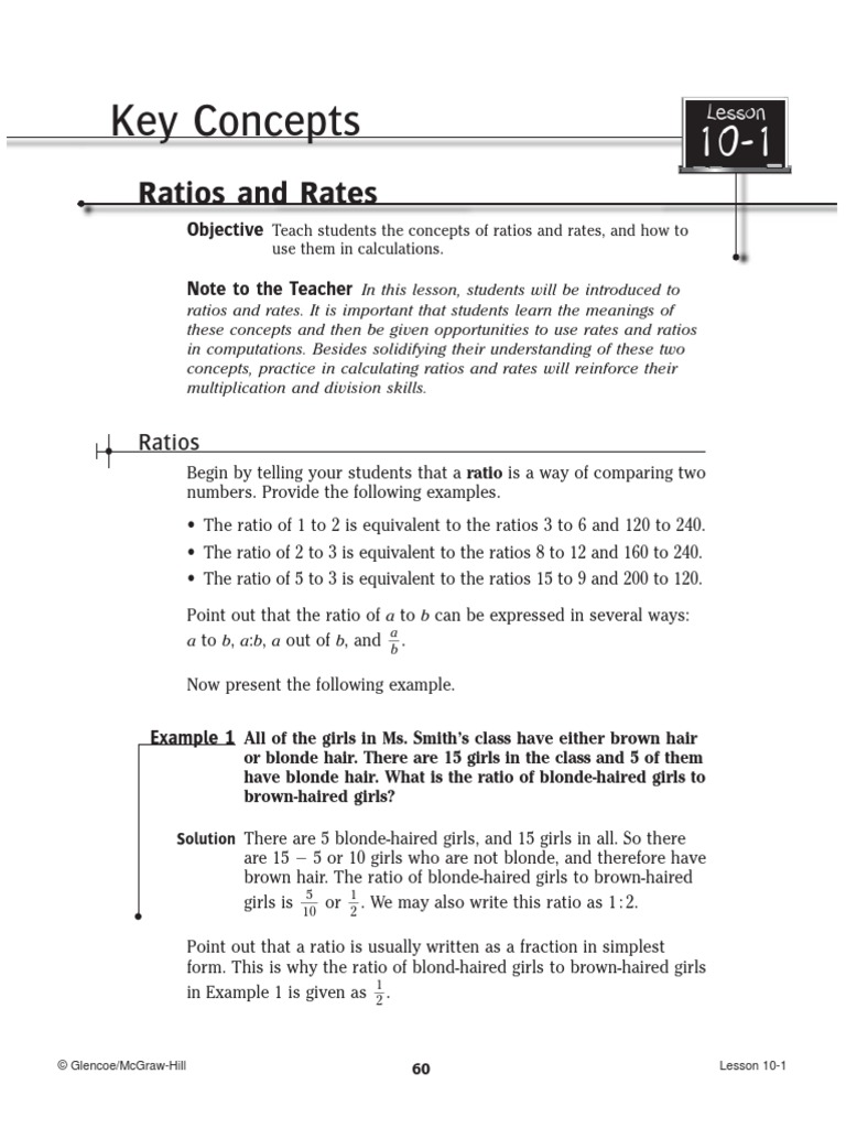 Key Concepts: Ratios and Rates | PDF | Ratio | Fraction (Mathematics)