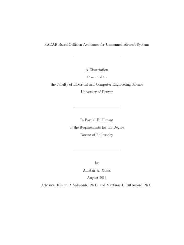 Radar Based Collision Avoidance For UAV PDF | PDF | Radar | Mathematical Optimization