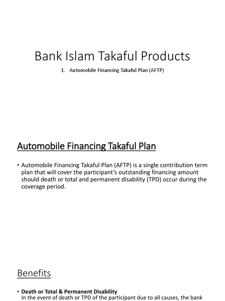 Bank Islam Takaful Products | PDF