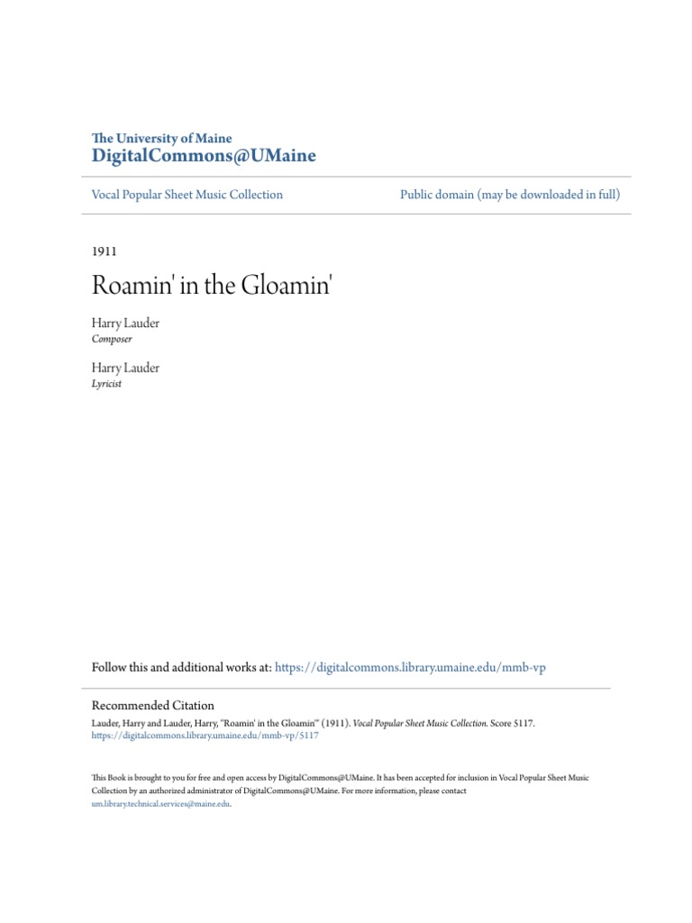 Roamin' in the Gloamin' Sheet Music | PDF | Travel | Art