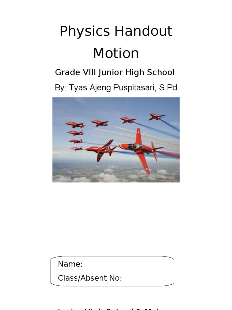 Tyas - Physics Handout Motion | PDF | Speed | Acceleration