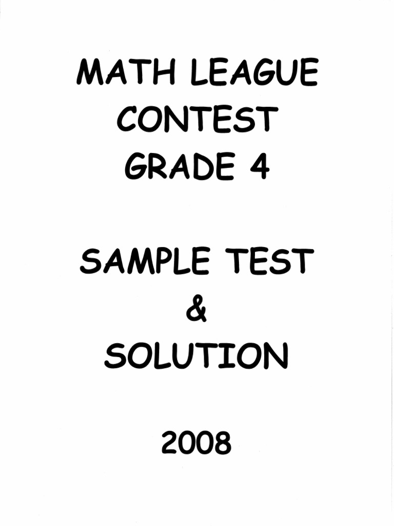 Math League Grade 4 2008 | PDF