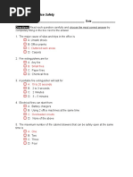 Safety Quiz - Fire Prevention Answer Key-1 | PDF | Science & Mathematics