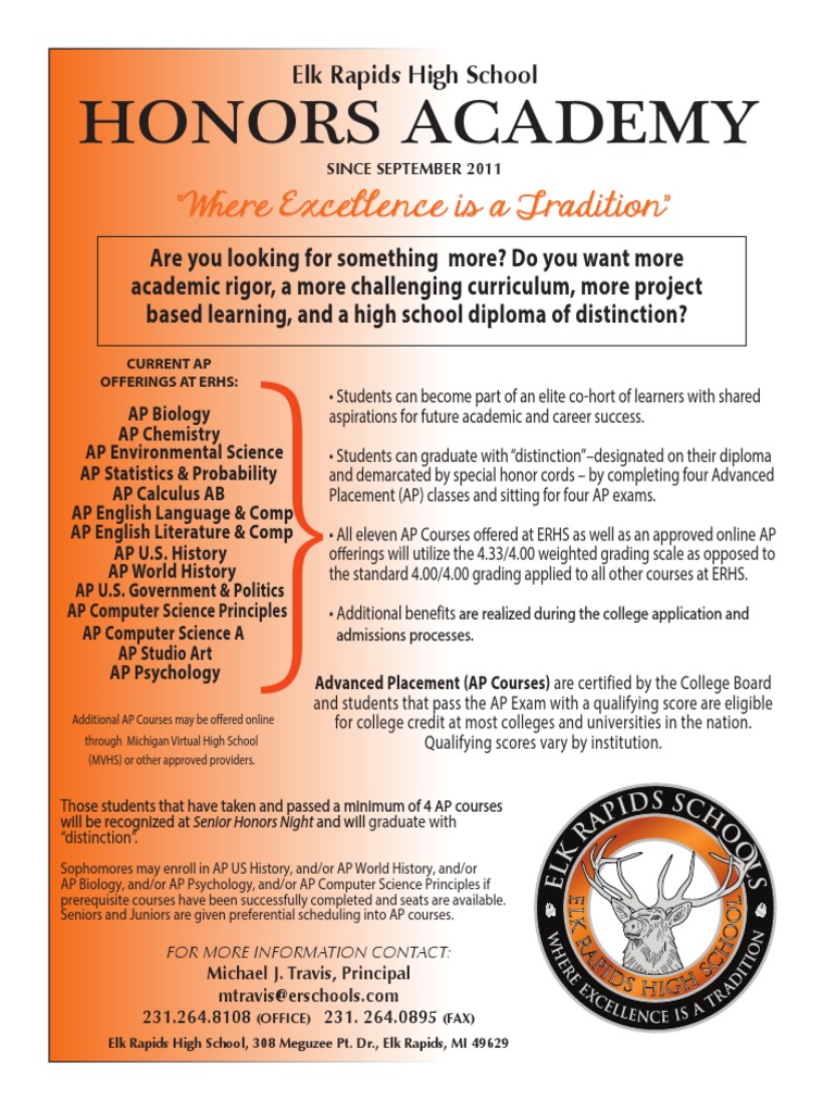 Erhs Honors Academy Flyer 3 | PDF | Advanced Placement | Educational ...