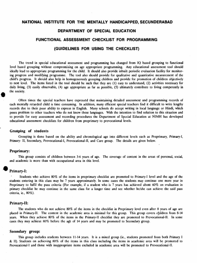 FACP Checklist for Special Education | PDF | Rupee | Special Education