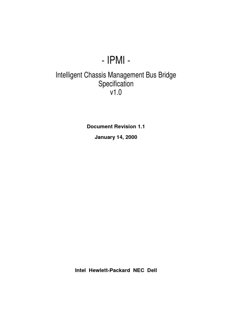 IPMI Intelligent Chassis Management Bus Bridge Specification v1.0 | PDF ...