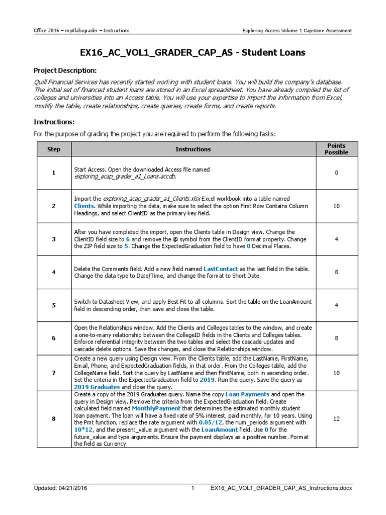 Ex16 Ac Vol1 Grader Cap As Instructions | PDF