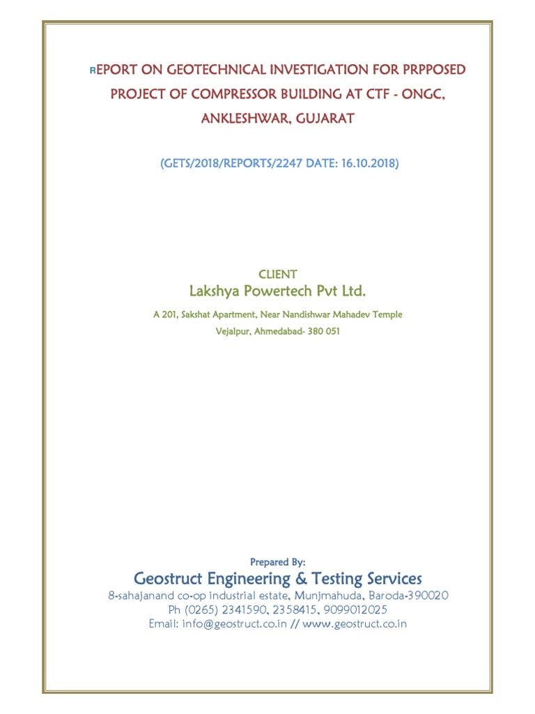 Soil Report PDF | PDF | Deep Foundation | Geotechnical Engineering