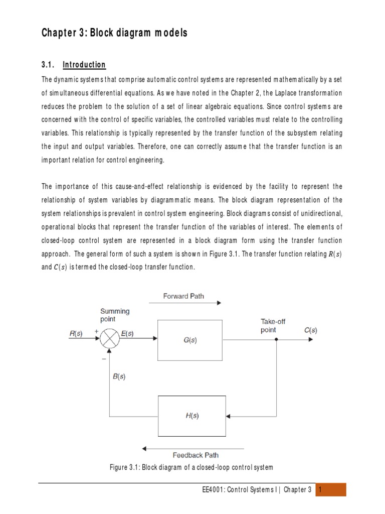 Chapter 3: Block Diagram Models | PDF | Control Theory | Mathematical ...
