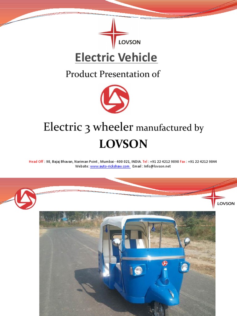 LOVSON E-Rickshaw Product Overview | PDF | Automotive Industry ...