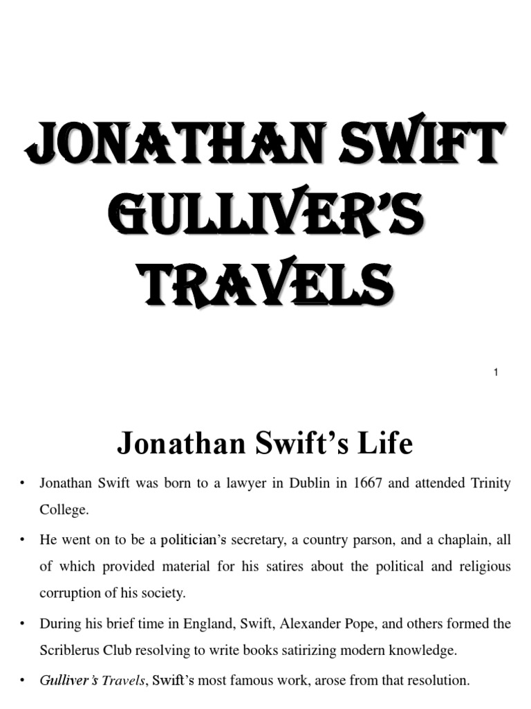 Jonathan Swifts Gullivers Travels A Summary Pdf Gullivers