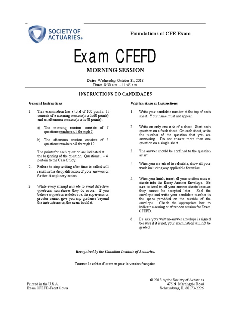 Soa Cfe Sample Exam | PDF | Loans | Annual Percentage Rate