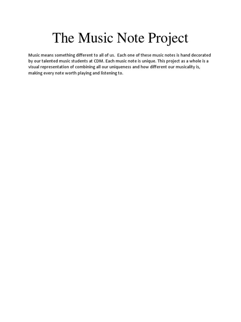 Unique Music Notes Project by CDM Students | PDF | Career & Growth ...