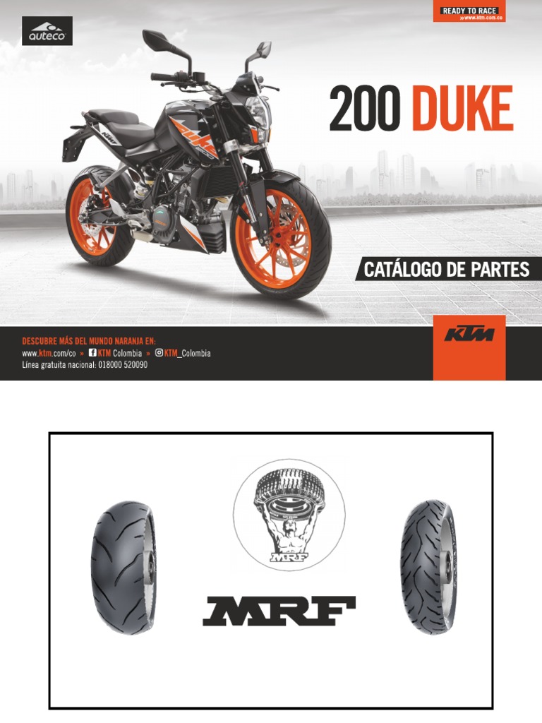 Manual de Partes Duke 200 PDF | PDF | Motor de combustión interna ...