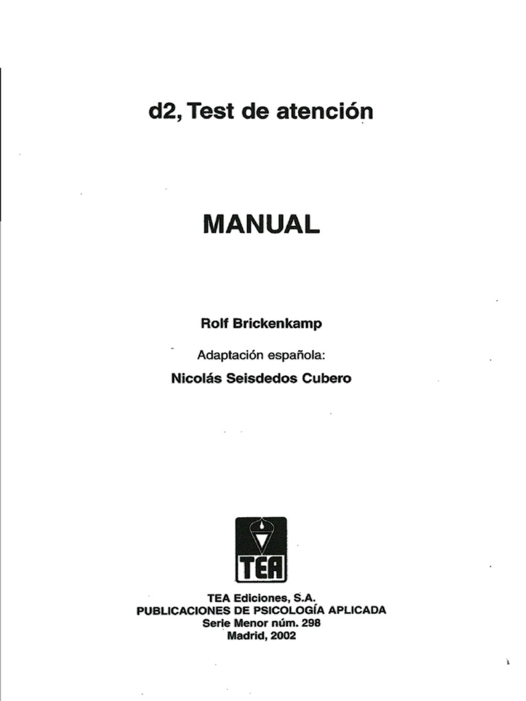 D2-Test-De-Atencion Manual PDF | PDF