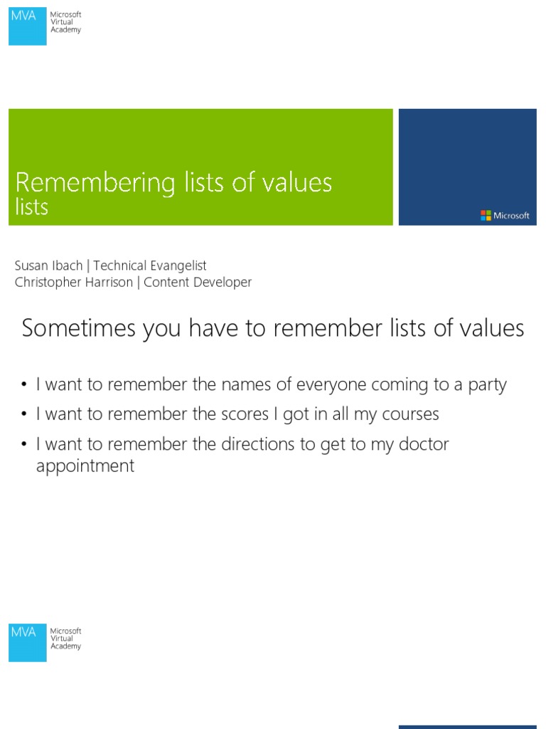 Susan Ibach - Technical Evangelist Christopher Harrison - Content ...